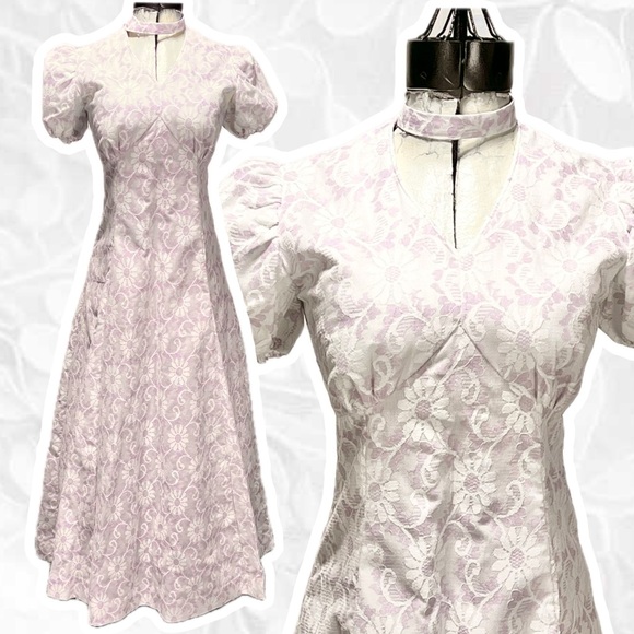 Vintage | Dresses | Vintage 6s 70s Pastel Lavender Lace Prom Dress ...